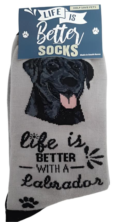 Life Is Better-Black Labrador- Sock-840-21 | 2024 at Razberry Threads