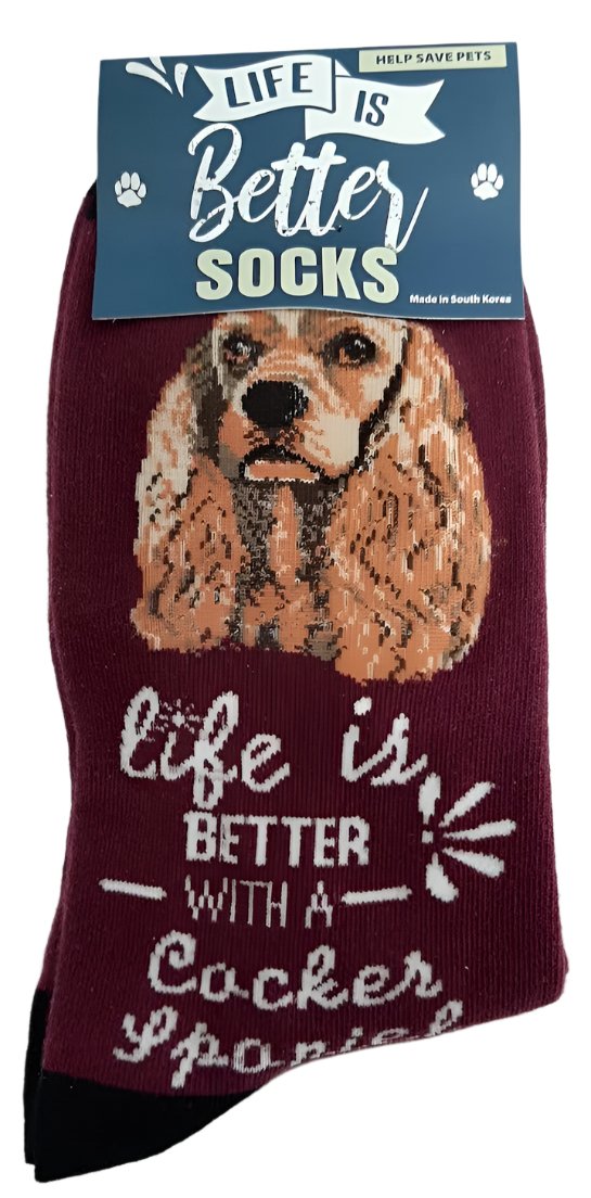 Cocker Spaniel Dog Socks - 840-78 | 2024 at Razberry Threads