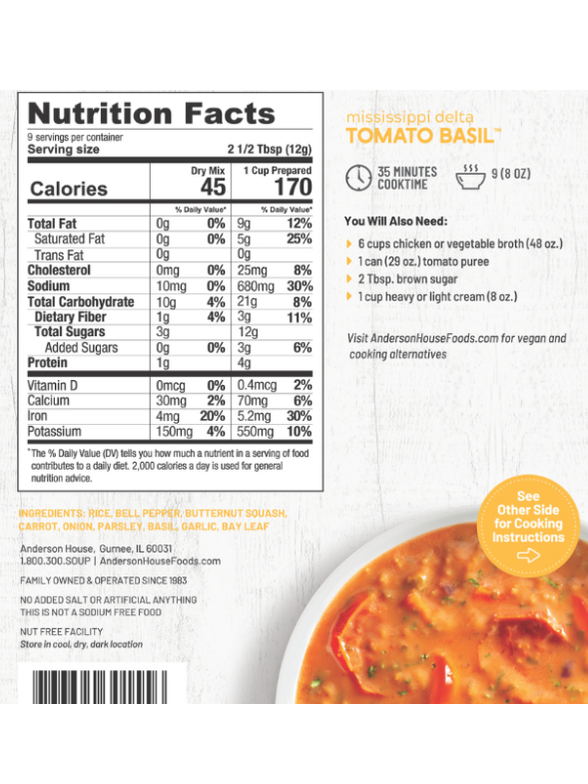 Mississippi Delta Tomato Basil Soup Mix F-MS – Razberry Threads